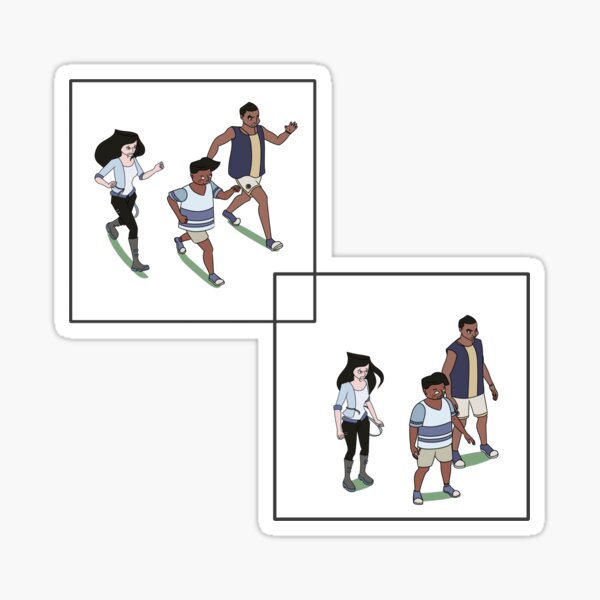 "Cartoon keyframes minimalist running " Sticker for Sale by croscreates ...