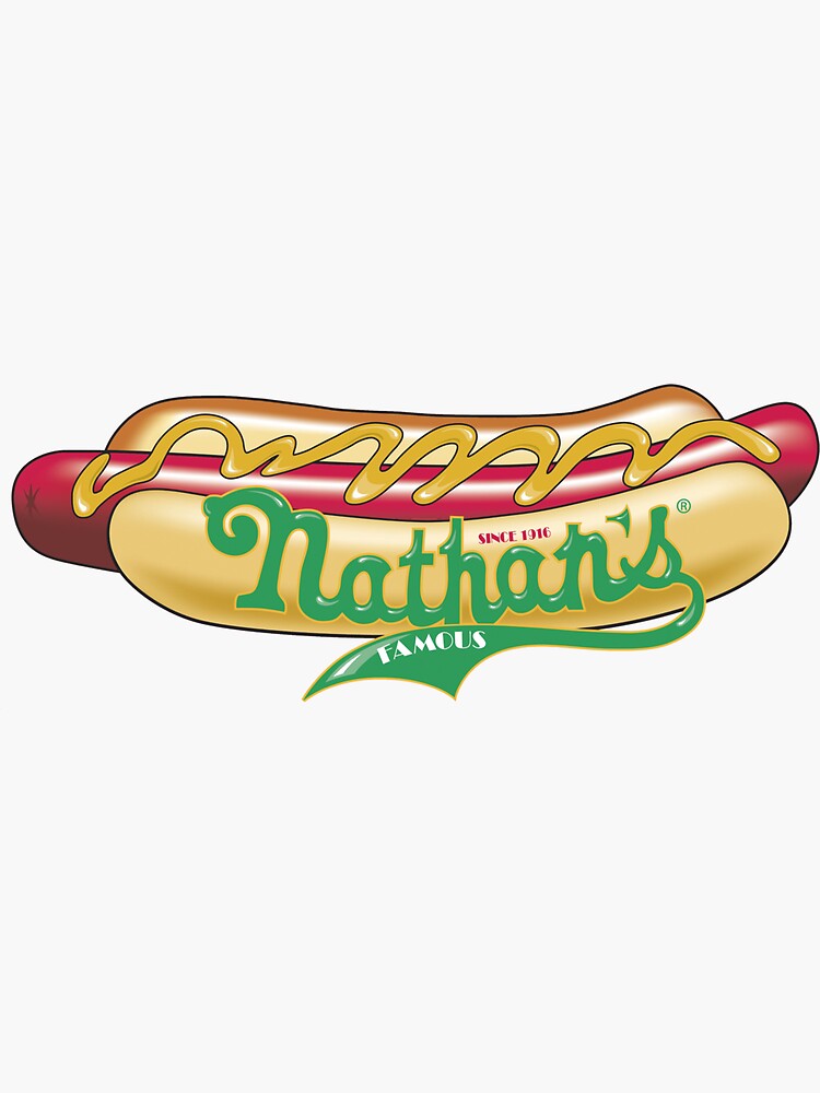 "Distressed Logo of Famous Nathan Hotdogs" Sticker for Sale by ...