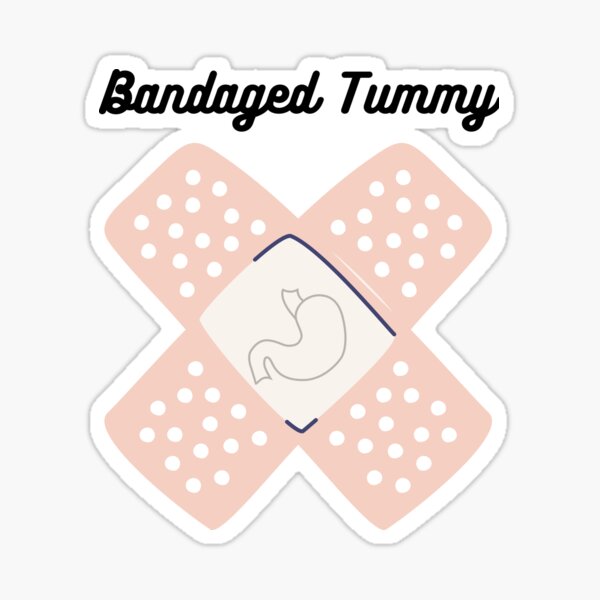 "Bandaged Tummy Stomach Ache Survivor Bandaged- Funny Medical Minimal ...