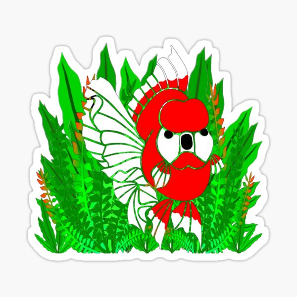 "Oranda Goldfish Logo 1107A" Sticker by Nosnah | Redbubble