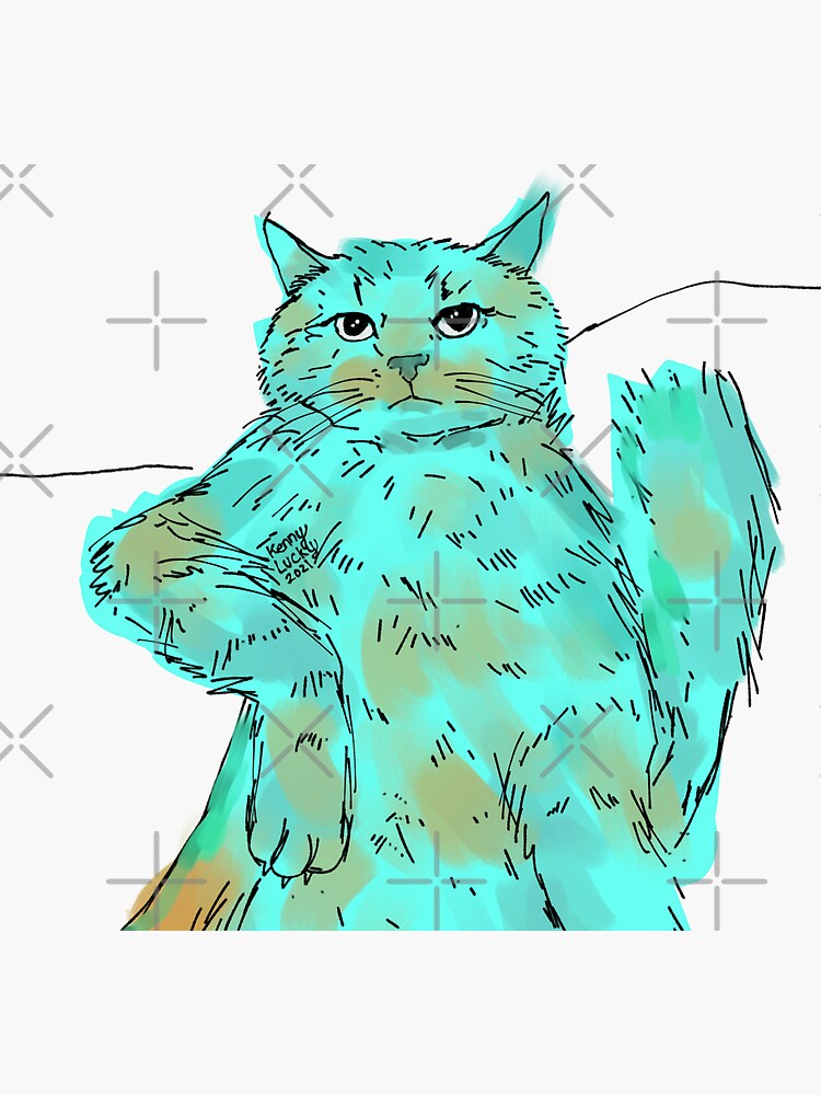 "Bored cat meme" Sticker for Sale by KennyLucky | Redbubble