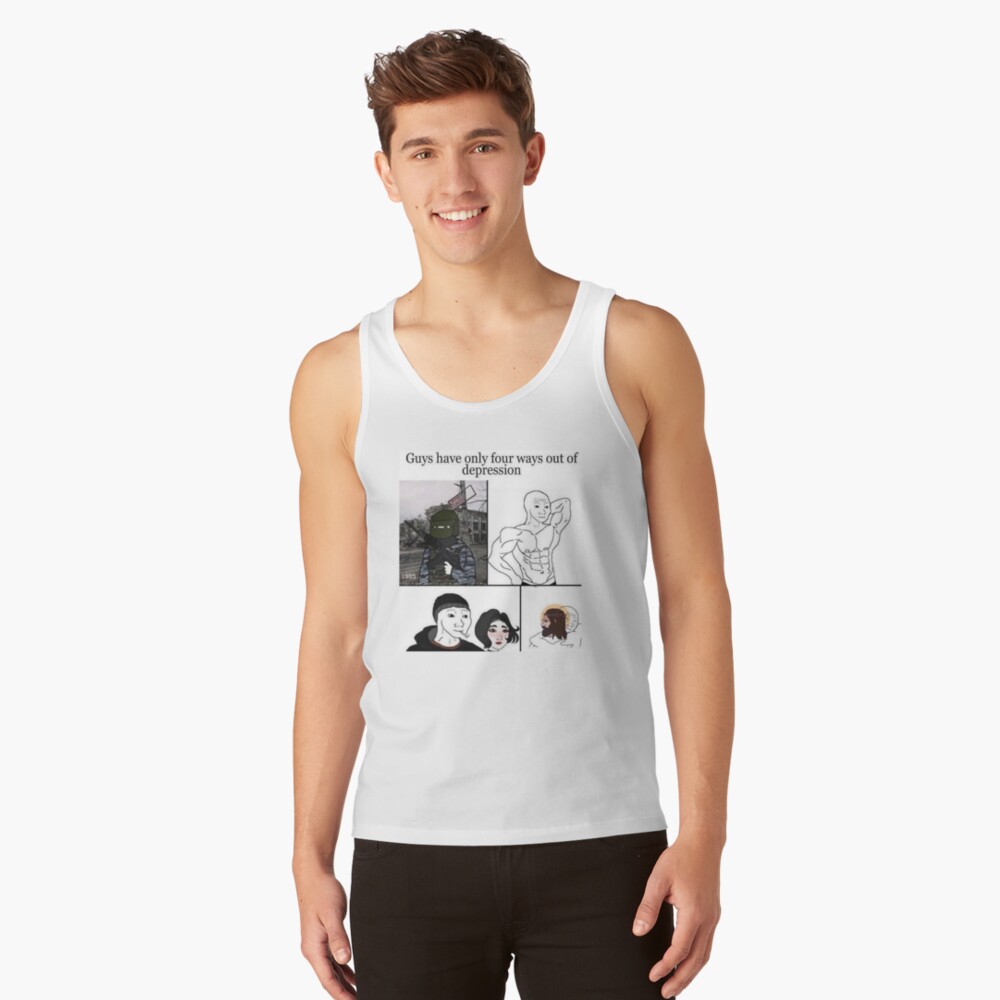 "Wojak Guys Have 4 Ways Out Of Depression Funny" Poster for Sale by ...