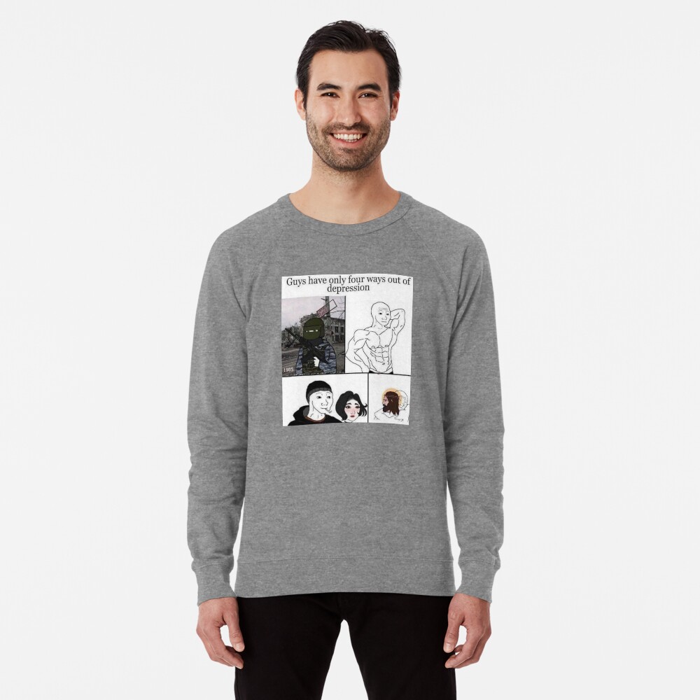 "Wojak Guys Have 4 Ways Out Of Depression Funny" Poster for Sale by ...