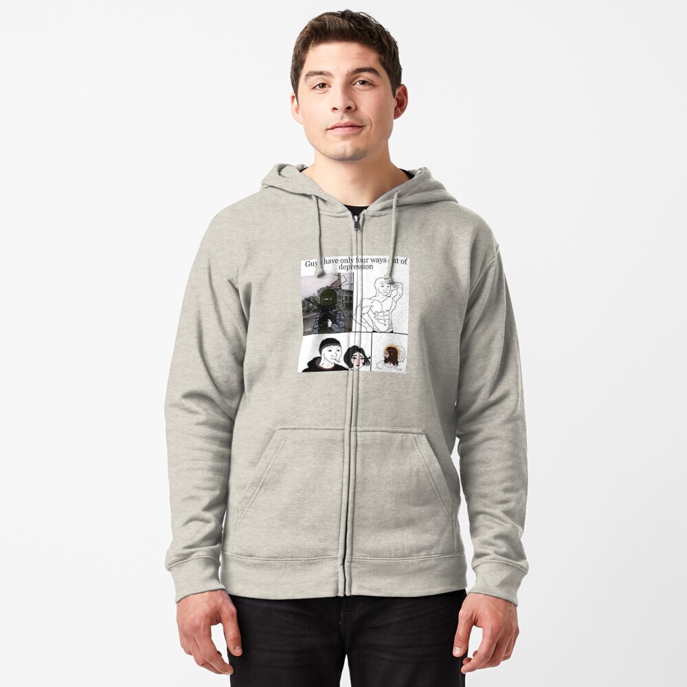 "Wojak Guys Have 4 Ways Out Of Depression Funny" Poster for Sale by ...