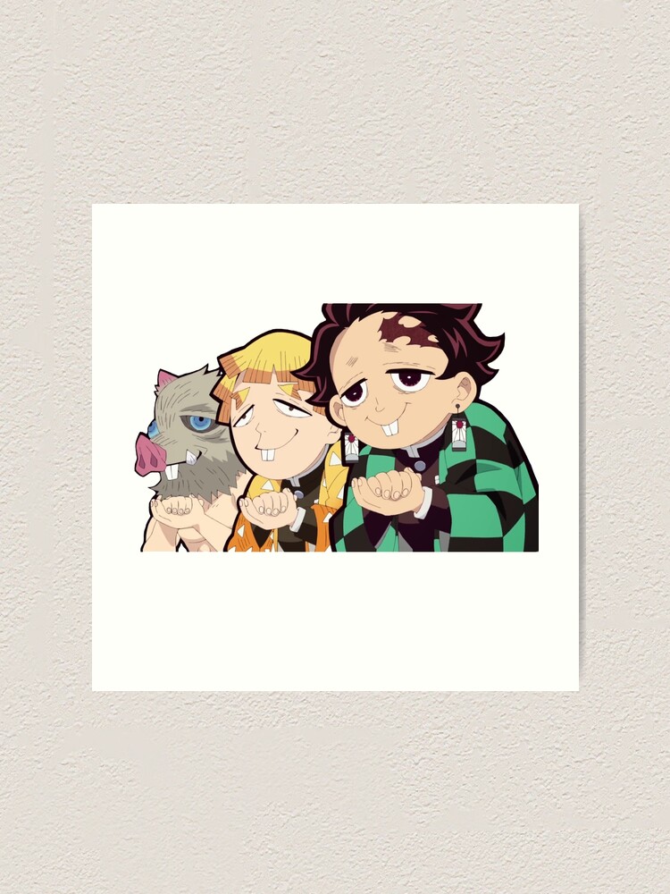 "Tanjiro, Inosuke et Zen'itsu" Art Print by IrmaaArtist | Redbubble