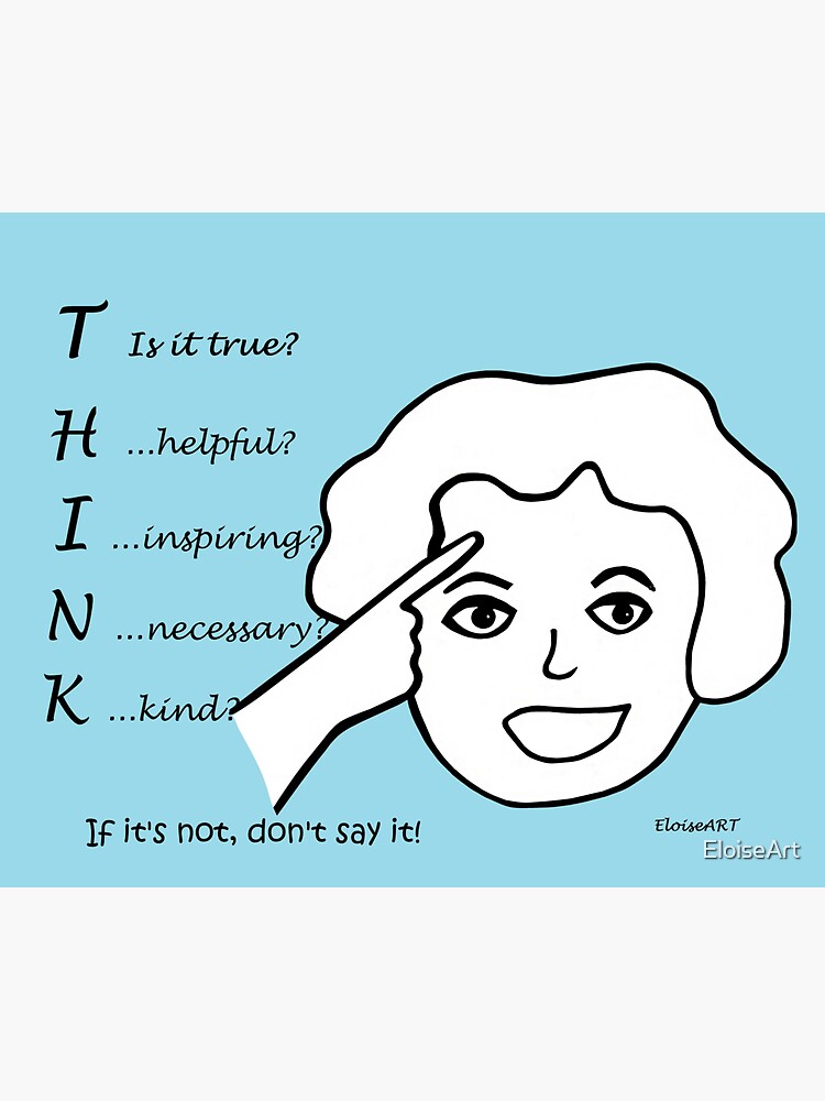 "THINK Acronym" Sticker for Sale by EloiseArt | Redbubble