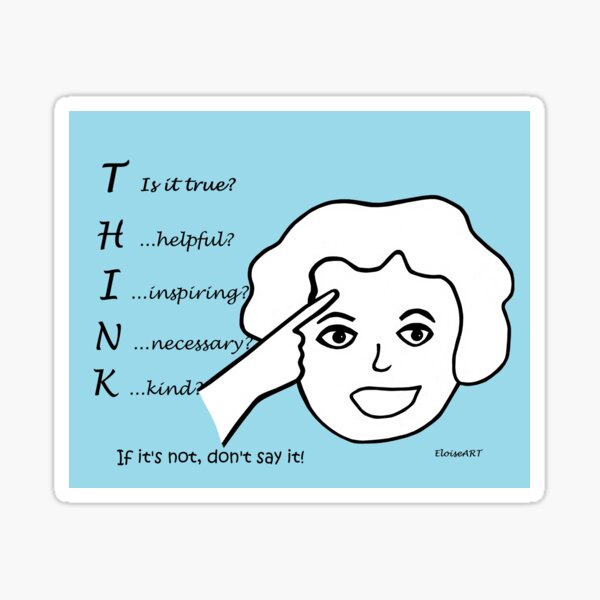 "THINK Acronym" Sticker for Sale by EloiseArt | Redbubble