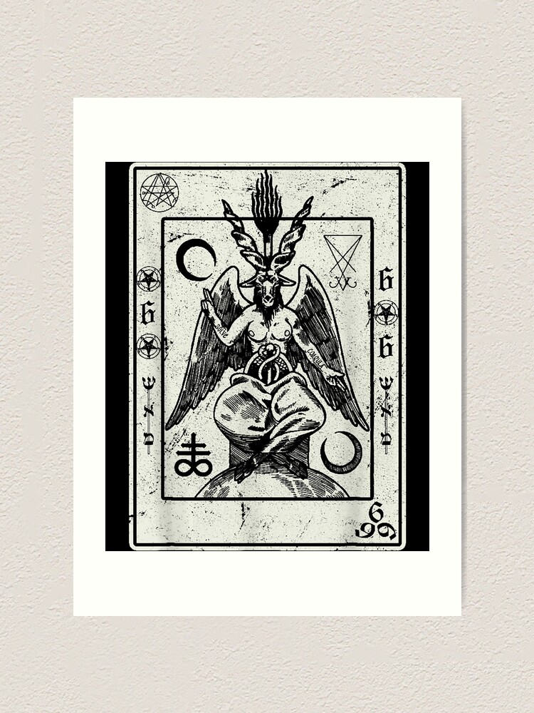 "Baphomet Occult Satan Goat Head Devil Tarot Card Design " Art Print ...