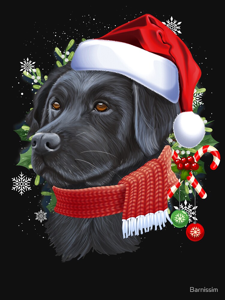 "Serious Dog Black Labrador Christmas Santa Hat" Essential T-Shirt for ...