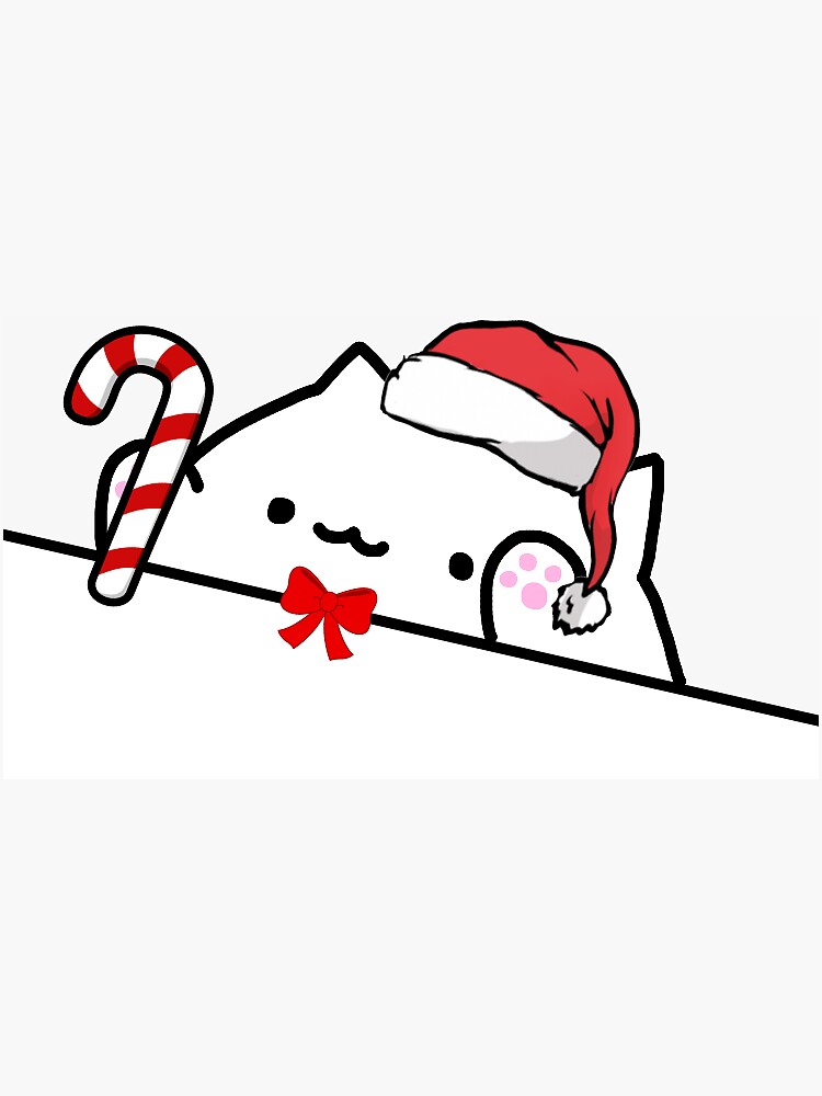 "Cute Bongo Cat Christmas Santa Hat" Sticker for Sale by Anime-Meme ...