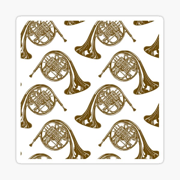 "Vintage Gold French Horn " Sticker for Sale by CatheriLove | Redbubble