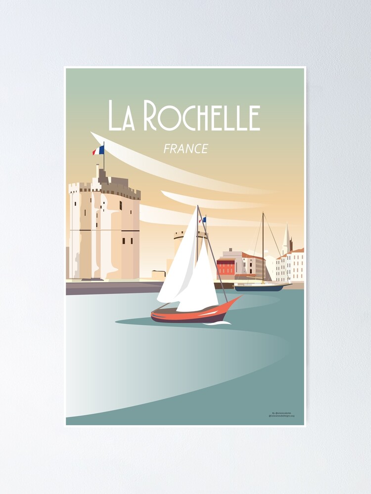 Poster « Affiche de voyage La Rochelle France », par Caravanstudio ...