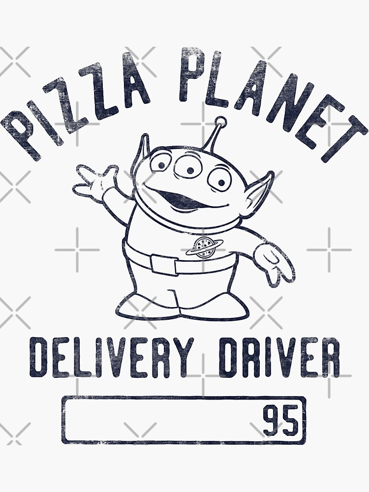 "Pizza Planet Delivery Driver Alien" Sticker by RobertsTiffany | Redbubble
