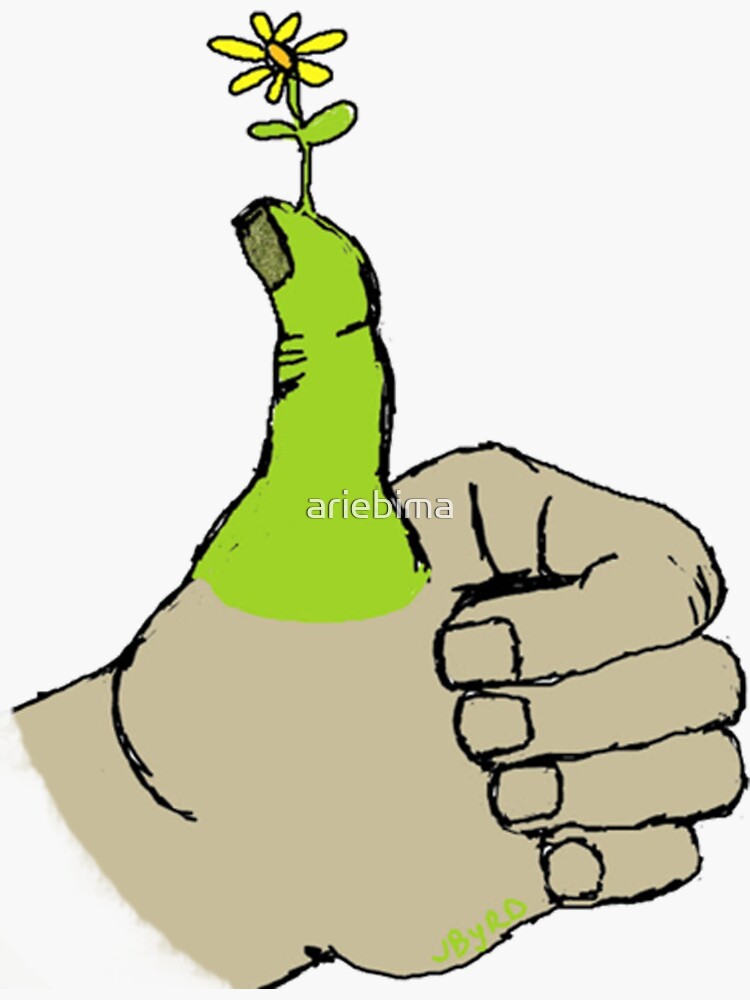 "Green Thumb" Sticker by ariebima | Redbubble