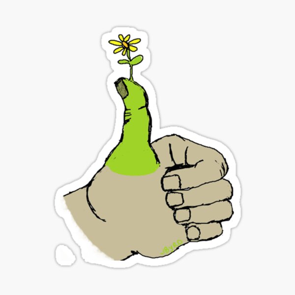 "Green Thumb" Sticker by ariebima | Redbubble