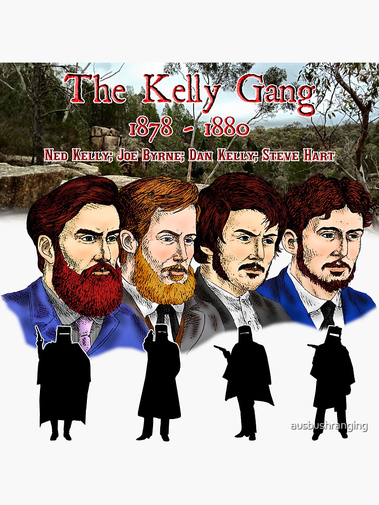 "The Kelly Gang 1878-1880" Sticker for Sale by ausbushranging | Redbubble