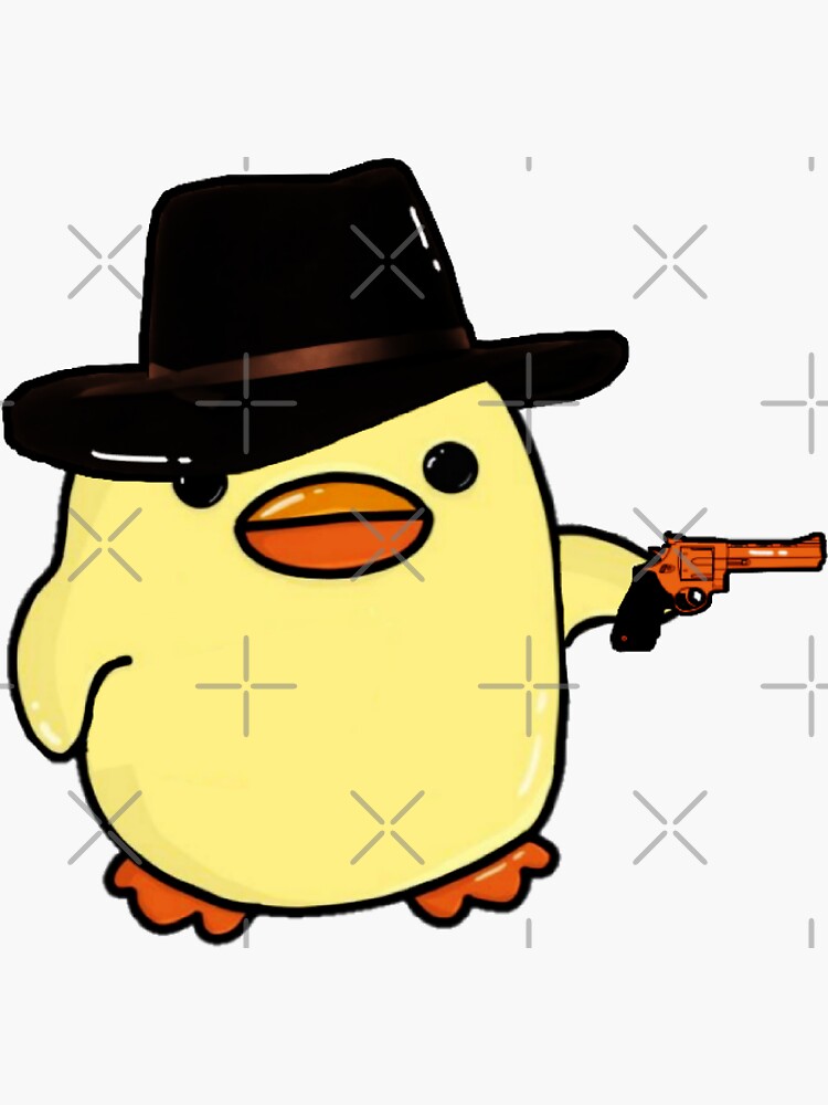 "Duck With gun" Sticker for Sale by Funandchic | Redbubble