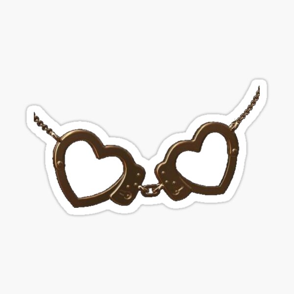"heart-shaped handcuffs" Sticker for Sale by girlblogger2008 | Redbubble