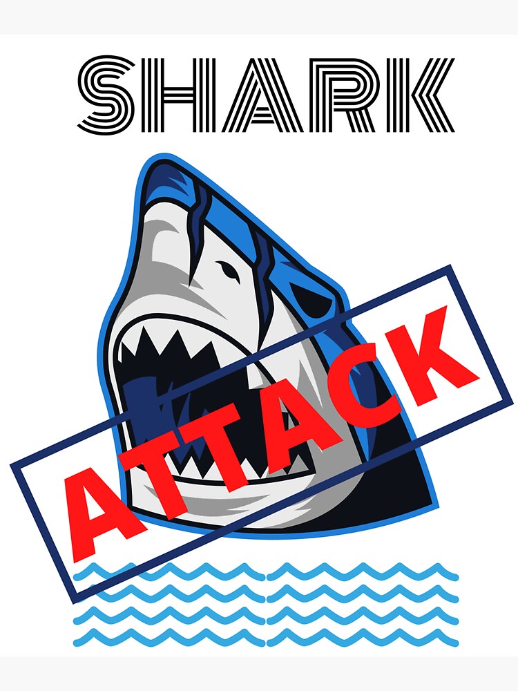 "Shark attack" Sticker for Sale by Bingcreative | Redbubble