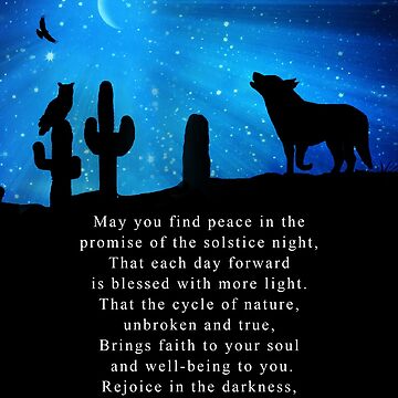 "Winter Solstice Blessings Owl Wolf Raven and Cactus" Art Board Print ...