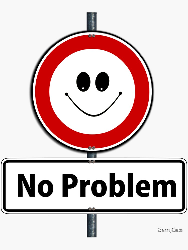 "No Problem Logo" Sticker for Sale by BerryCats | Redbubble