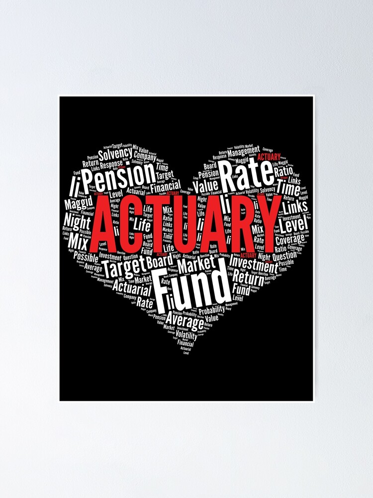 "Actuary Definition Heart Shape Word Cloud Math product" Poster for ...