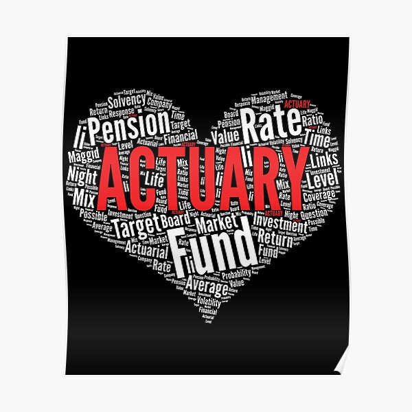 "Actuary Definition Heart Shape Word Cloud Math product" Poster for ...