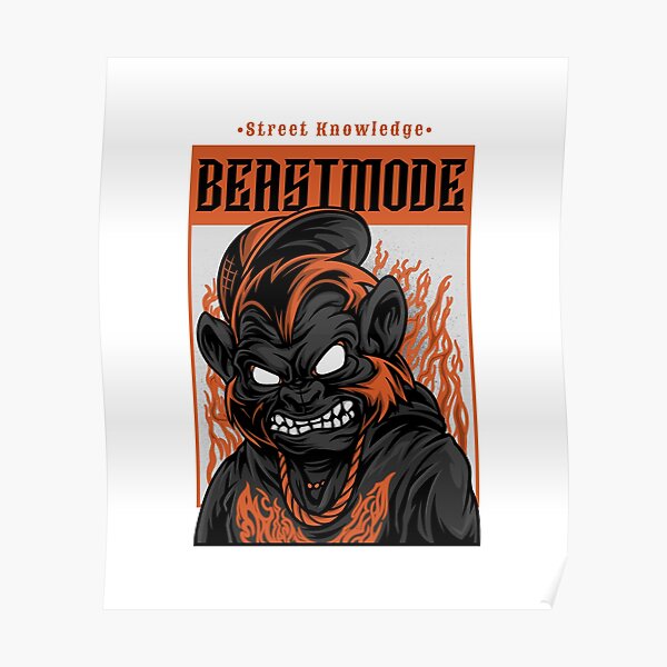 "Beast Mode Hip Hop Art" Poster for Sale by TheHillSpruce | Redbubble