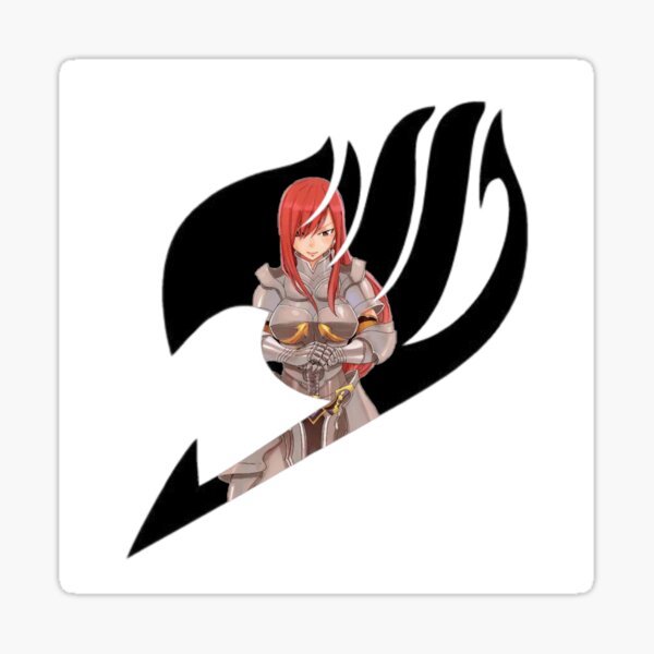 "Fairy Tail Erza armor logo" Sticker for Sale by little-redshore ...