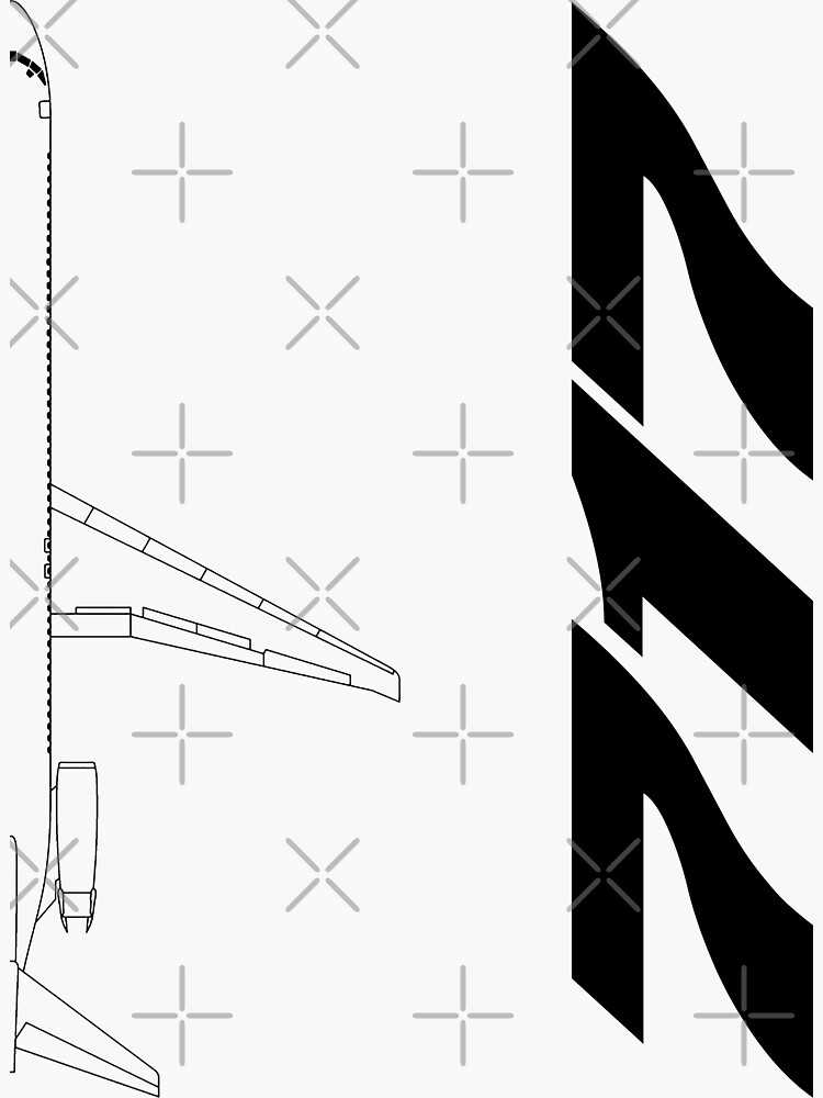 "Boeing 717 silhouette top view" Sticker for Sale by magazinecombate ...