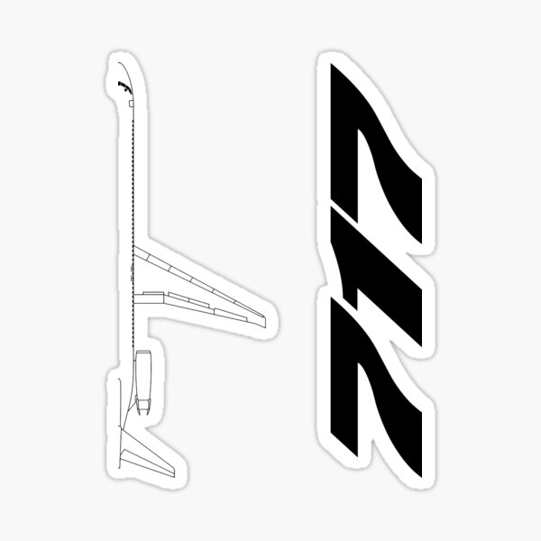 "Boeing 717 silhouette top view" Sticker for Sale by magazinecombate ...