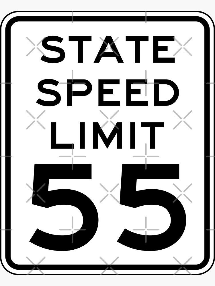 "Road signs in the United States - STATE SPEED LIMIT 55." Sticker for ...