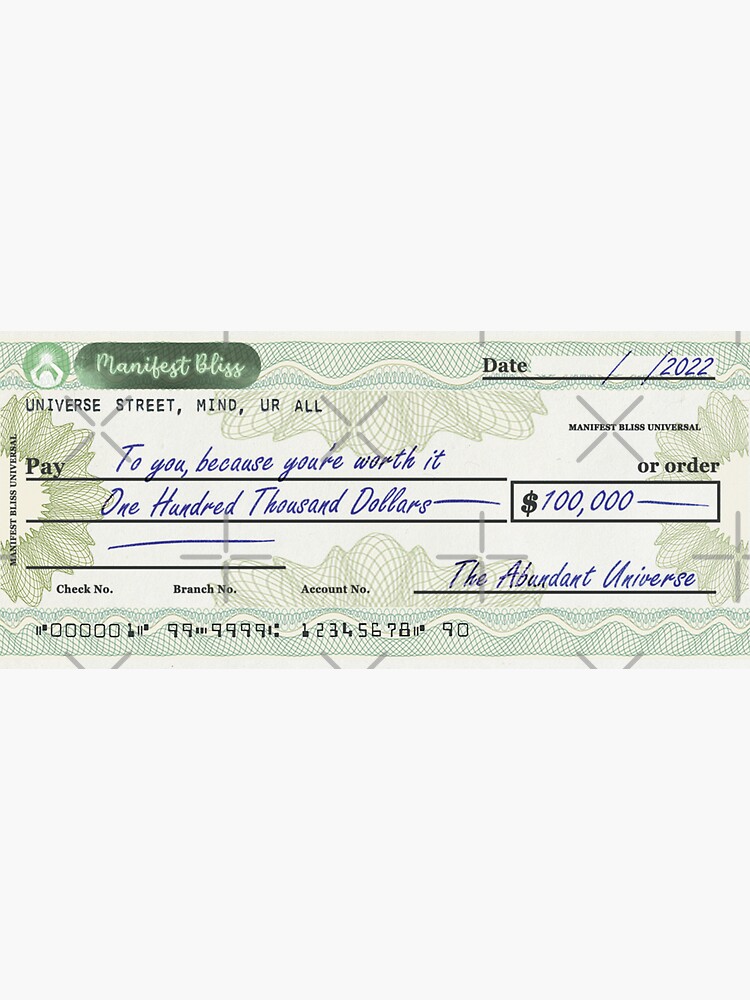 Pegatina «Cheque de $ 100,000: lo ayuda a visualizar lo que desea ...