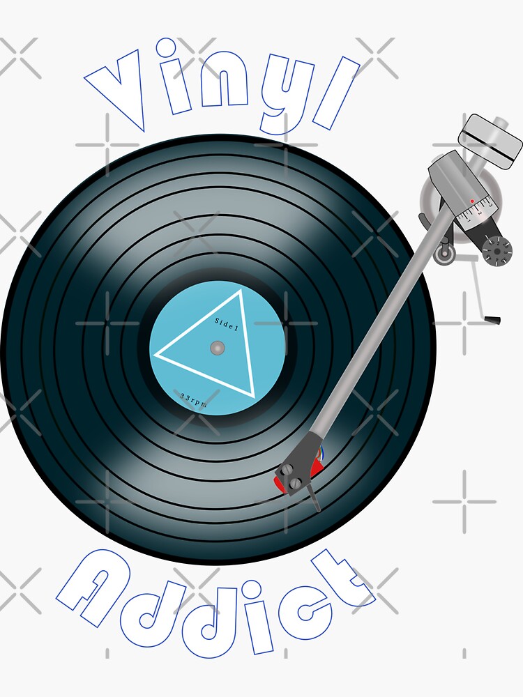 "Vinyl Record Turntable Addict" Sticker by Solotree | Redbubble