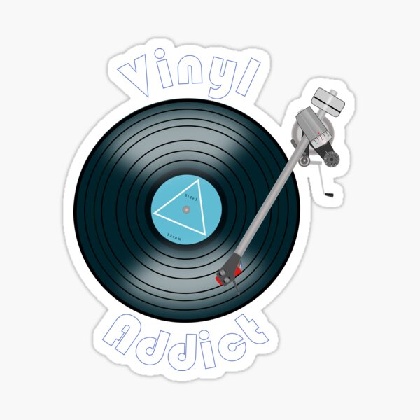 "Vinyl Record Turntable Addict" Sticker by Solotree | Redbubble