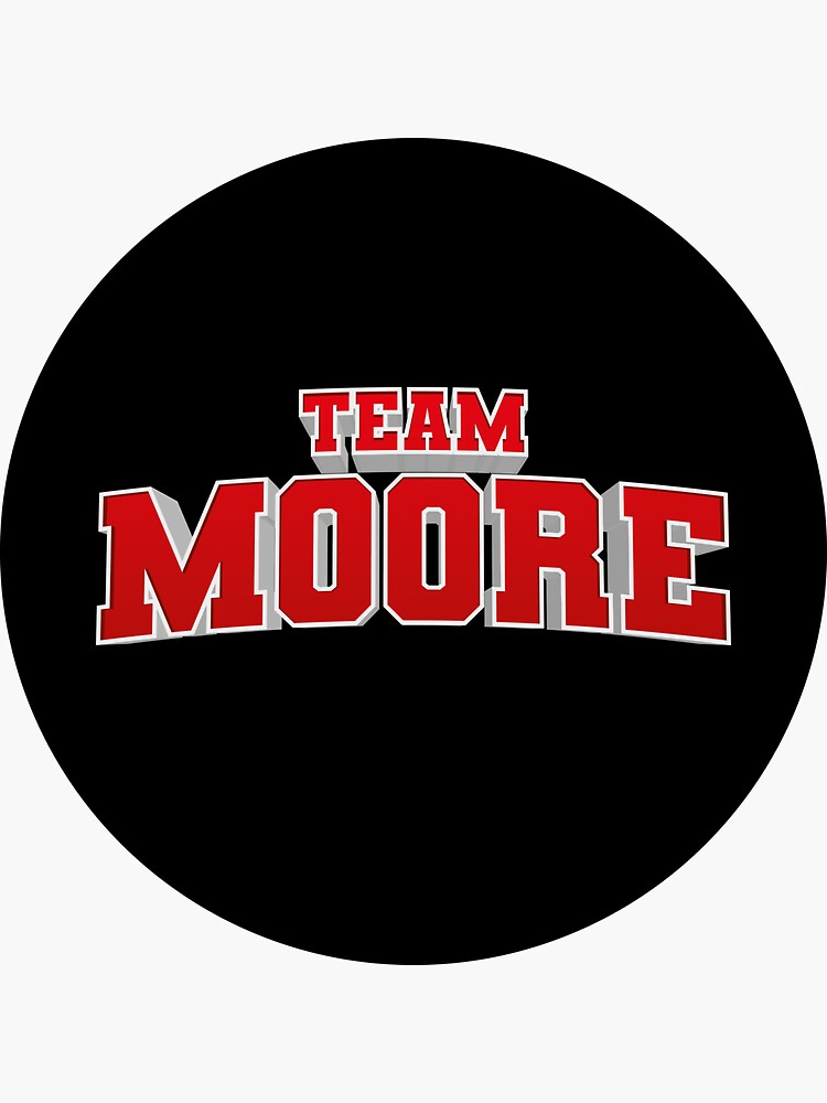 "Team Moore (Red)" Sticker by STUDIO-72 | Redbubble