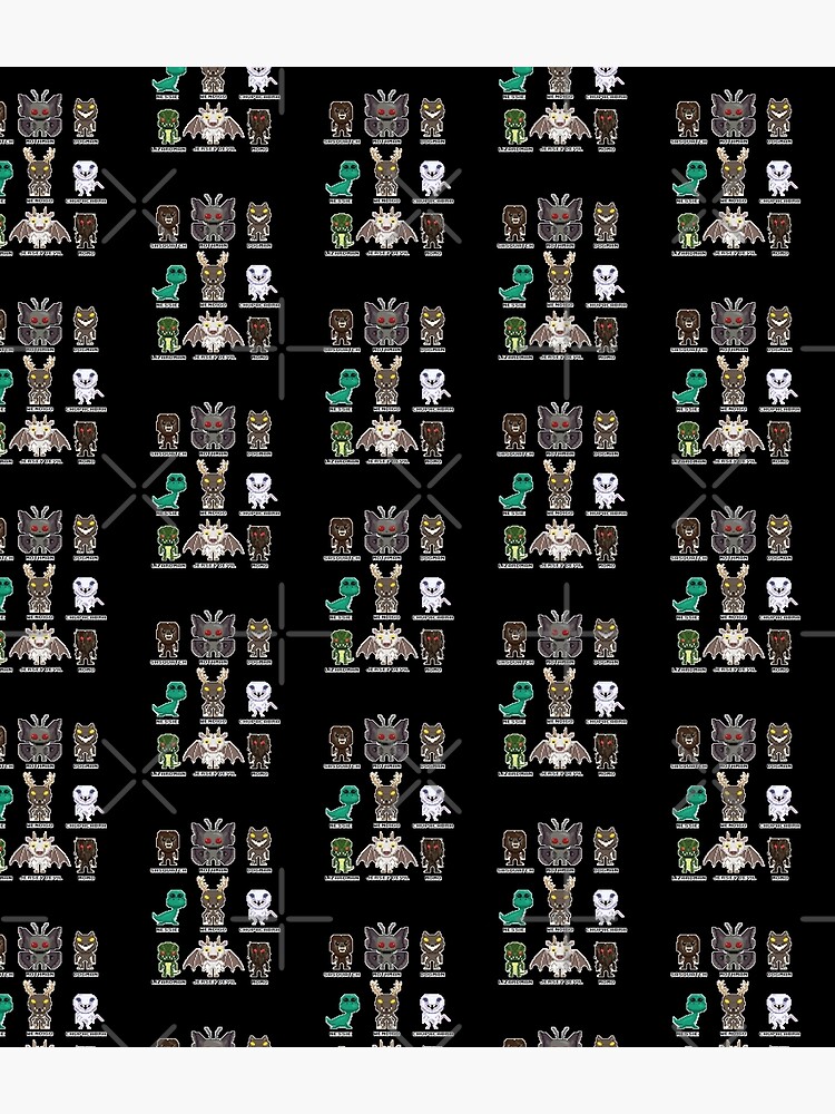 "8-Bit Cryptid Monsters - Cute Sasquatch, Mothman, Dogman, Nessie ...