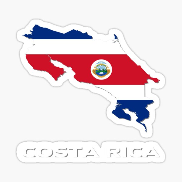 "Costa Rica Flag Map design " Sticker by AEGMEDIA | Redbubble
