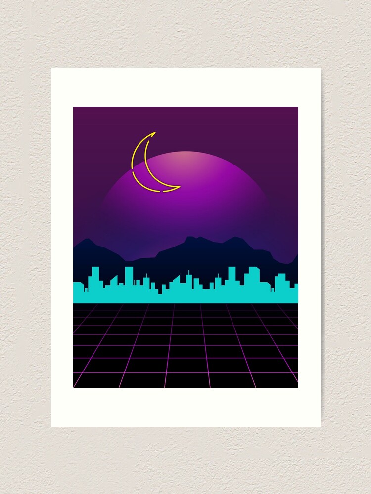 "vaporwave cyberpunk retro aesthetic neon 80s print" Art Print for Sale ...