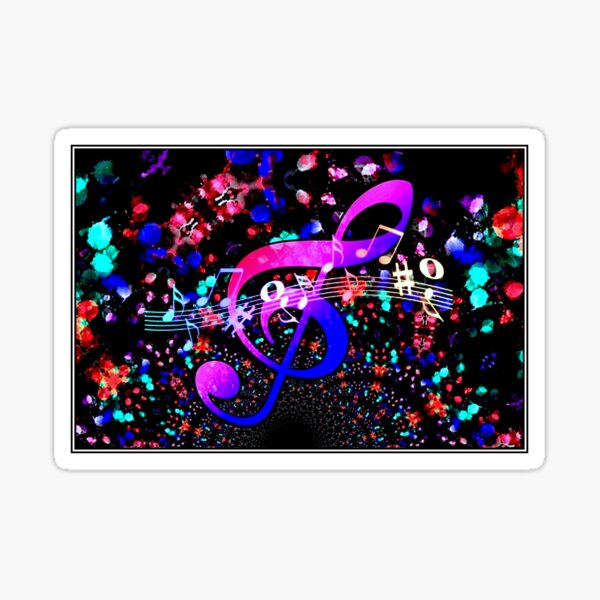 "TREBLE CLEF : Abstract Psychedelic Whimsical Musical Note Print ...