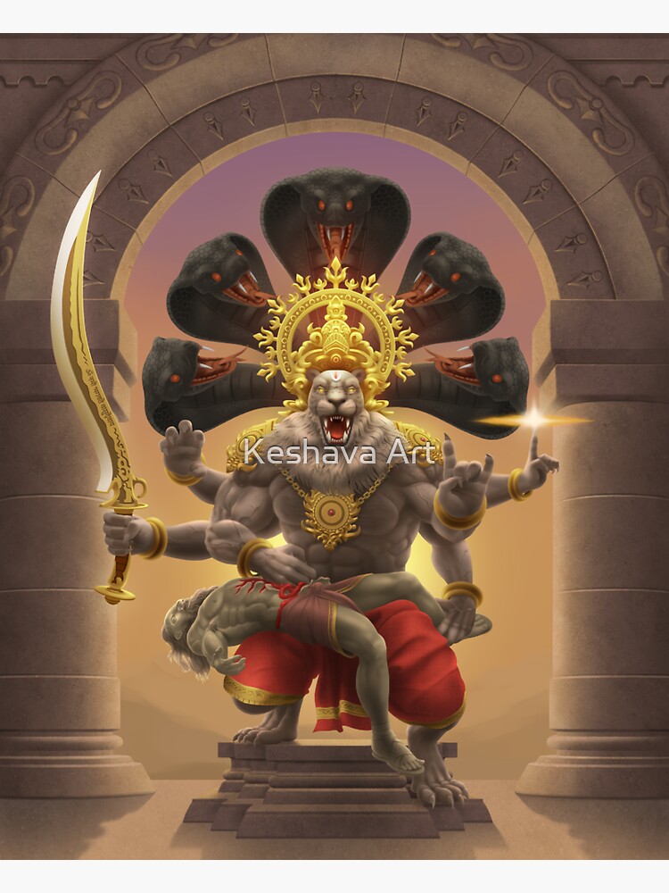 "Narasingha" Sticker for Sale by SolaceOm | Redbubble