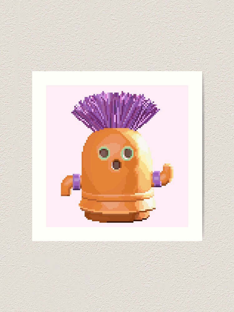 "flutteroid gyroid face pixel art - orange" Art Print by sezalilly ...