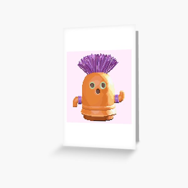 "flutteroid gyroid face pixel art - orange" Greeting Card by sezalilly ...