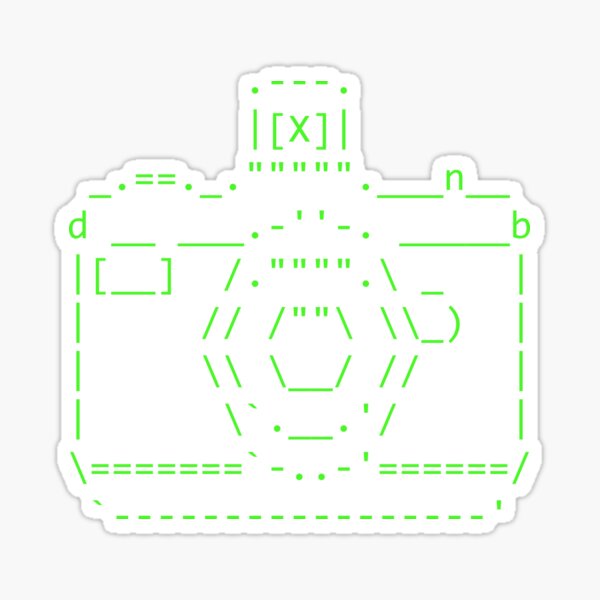 "Camera DSRL Ascii Art" Sticker for Sale by typo-n-quotes | Redbubble