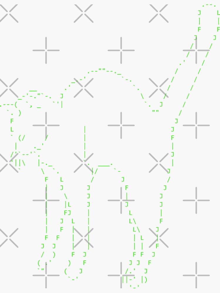 "Cat Ascii Art" Sticker for Sale by typo-n-quotes | Redbubble