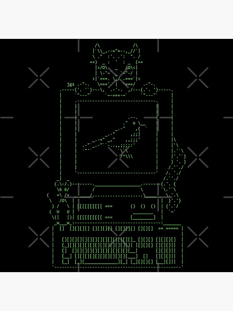 Póster «Gato en la pantalla de la computadora con pájaros y ratón Arte ...