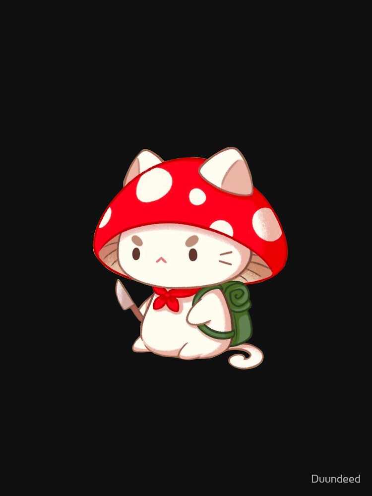 Camiseta deportiva «Lindo gatito enojado con cabeza de hongo y cuchillo ...