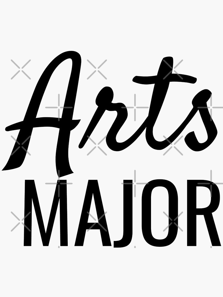 "University Arts Major Cursive/Block Text" Sticker by SarahJisri ...