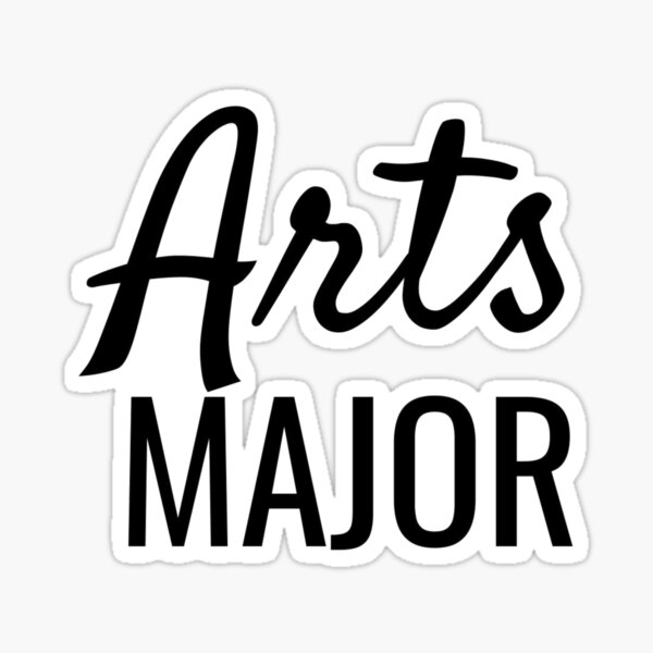 "University Arts Major Cursive/Block Text" Sticker by SarahJisri ...