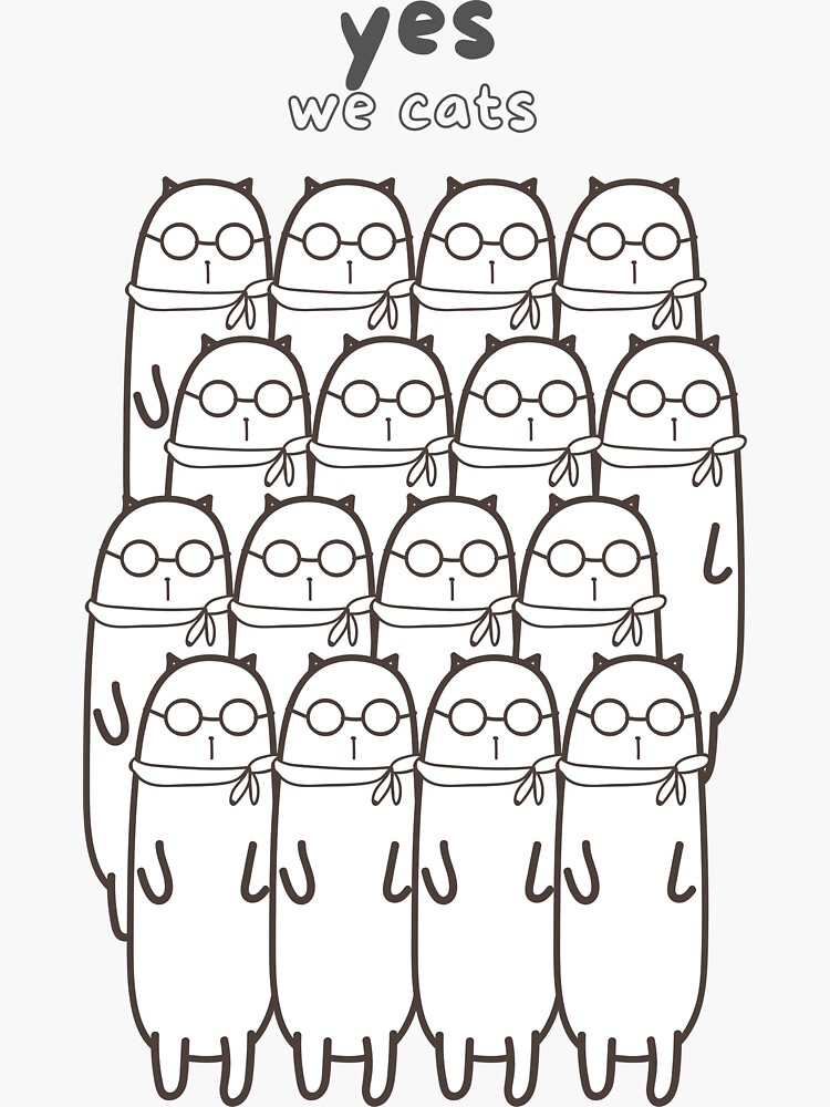 "yes we cat" Sticker by Simedez | Redbubble